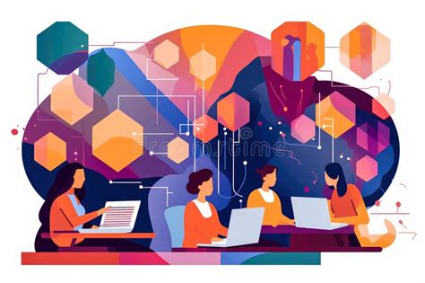 Abstract Vector Illustration Representing The Workflow And Benefits Of