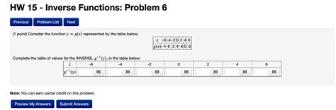 Solved Hw 15 Inverse Functions Problem 6 Previous Problem