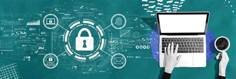 Internet Network Security Concept With Person Using A Laptop Stock