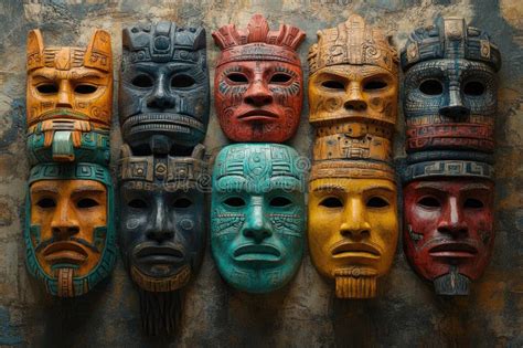 Row Of Traditional Balinese Wooden Statues Carved For Selling To