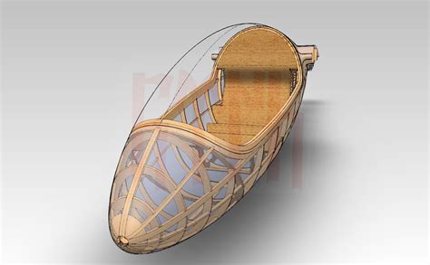 Wooden And Glass Boat Model
