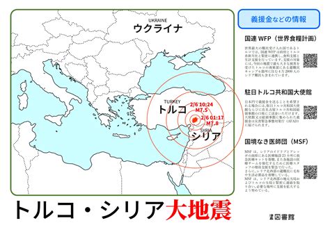 トルコ・シリア大地震のコーナーを作りました 展示 津高図書館 三重県立津高等学校