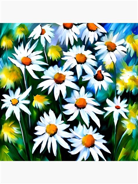 Field Of Daisies Artwork Sticker For Sale By Milky Way Local