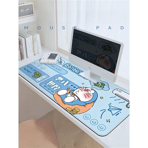 Doraemon Oversized Mouse Pad Cartoon Computer Desk Pad Anime Female Desk Desktop Pad Keyboard