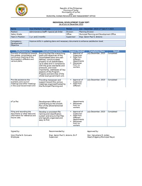 Individual Development Plan Idp Pdf