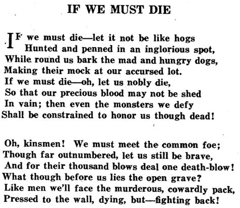 If We Must Die
