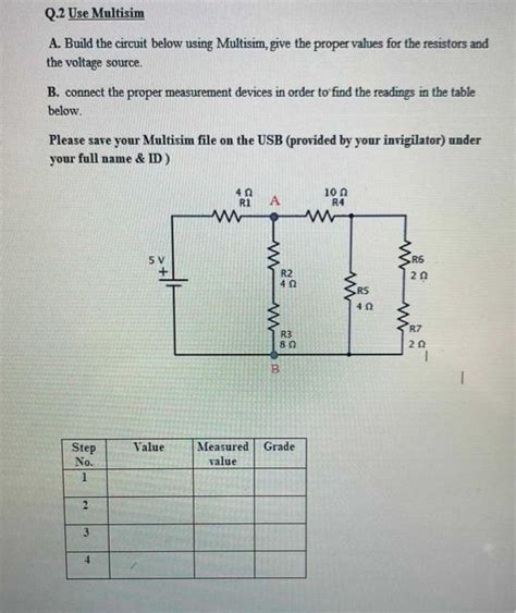 Solved Q2 Use Multisim A Build The Circuit Below Using