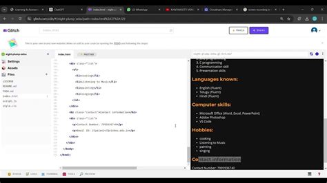 Creating A Resume Using Html And Css Youtube