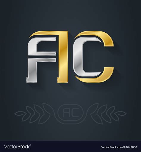 A And C Initials Or Logo Ac Metallic 3d Icon Vector Image