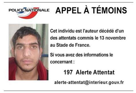 Un Appel à Témoins Pour Identifier Un Kamikaze Du Stade De France