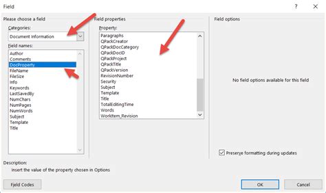 Embed Orcanos Dms Work Item Fields Using Word Properties Orcanos