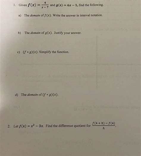 Solved Given F X X And G X X Find The Chegg