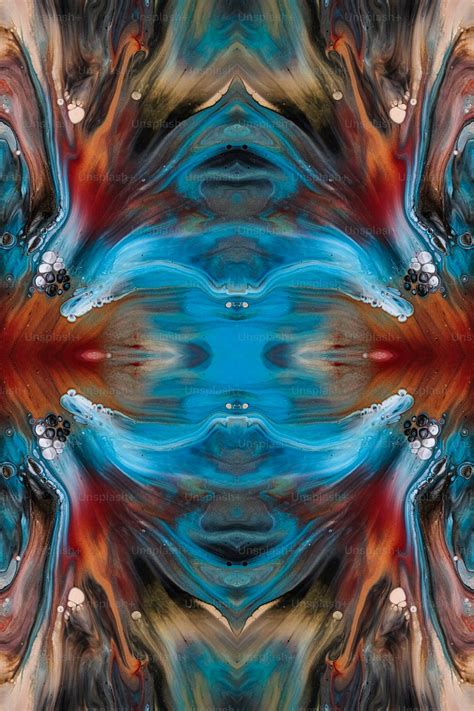 파란색과 주황색 꽃의 추상적인 이미지 사진 Unsplash의 예술 이미지