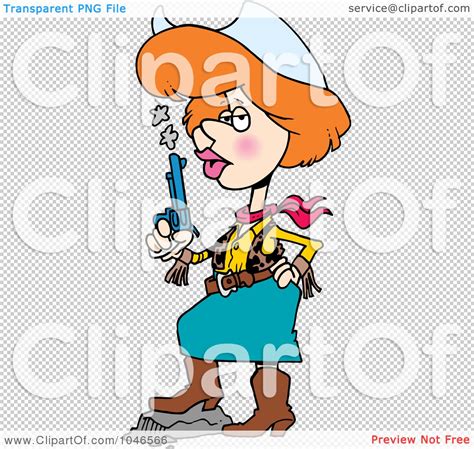 Royalty Free Rf Clip Art Illustration Of A Cartoon Cowgirl Blowing On