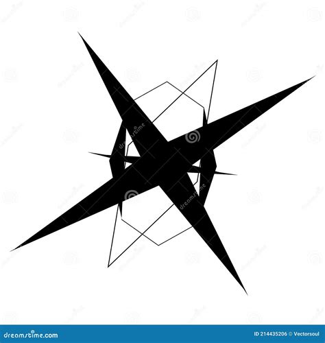 Edgy Geometric Abstract Design Element Pointy Abstract Shape Stock