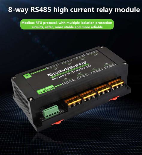 Industrial Modbus Rtu Rs485 8 Ch 30a High Current Relay Module E With
