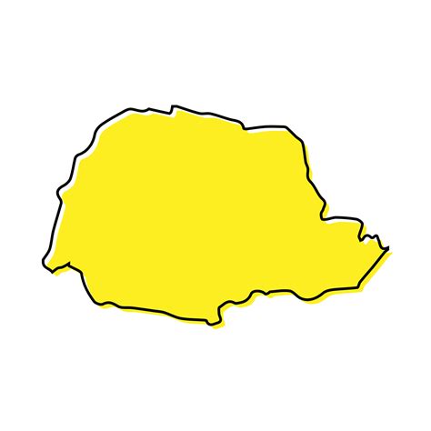 Simple Outline Map Of Parana Is A State Of Brazil Stylized Line