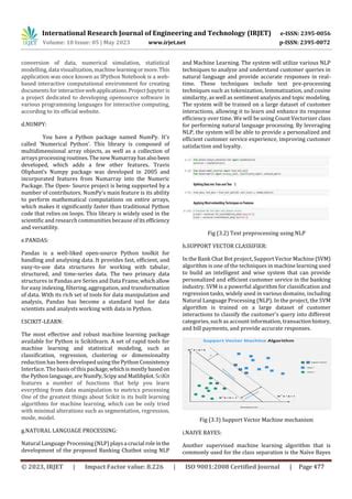 BANKING CHATBOT USING NLP AND MACHINE LEARNING ALGORITHMS PDF