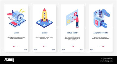 Isometric Business Startup Technology Vector Illustration Ux Ui Onboarding Mobile App Page