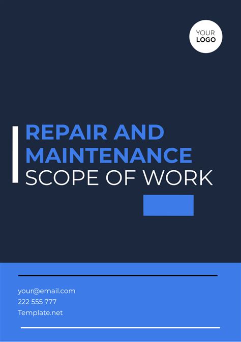 Free Repair And Maintenance Scope Of Work Template To Edit Online