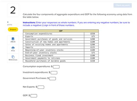 Solved Calculate The Four Components Of Aggregate Expenditure And Gdp For 1 Answer
