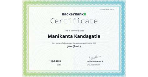 Manikanta Kandagatla On Linkedin Java Hackerrank