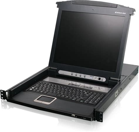 IOGEAR Rackmount 8 Port KVM Switch Console With 17 Inch TFT LCD Active Matrix Monitor Keyboard