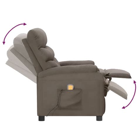 Vidaxl Wing Back Massage Reclining Chair Grey Faux Leather Uk