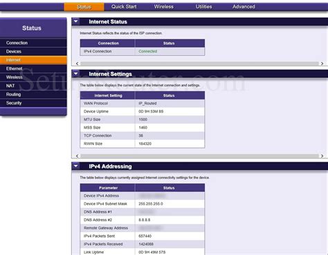 Calix 844g 1 Screenshot Internetstatus