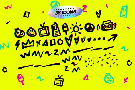 Neo Retro Font Plus Extras Design Cuts