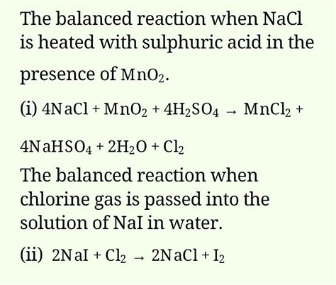 Nacl H2so4 Mno2 Phản Ứng Hóa Học Và Ứng Dụng Thực Tiễn