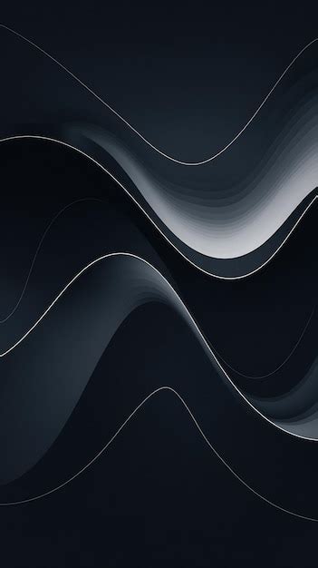 Abstract Monochrome Wave Patterns In A Dark Palette Premium Ai Generated Image