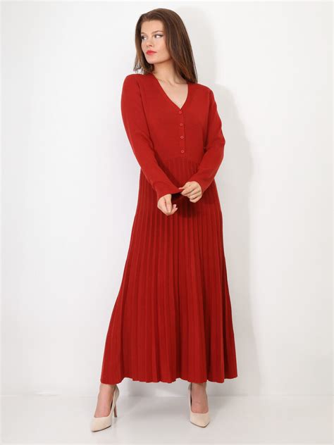 Robe Longue Plissée à Boutons La Modeuse La Modeuse