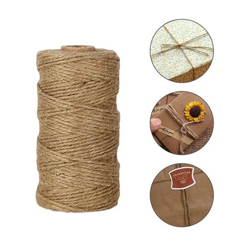 100m 2mm Twisted Natural Jute Twine Burlap String Hemp Rope Diy T