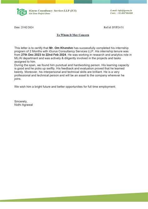 Om Khandve On Linkedin Internshipcompletion Professionalgrowth