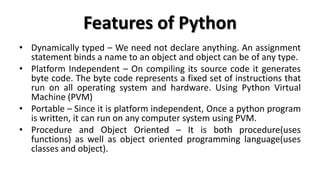 Introduction To Python PPT