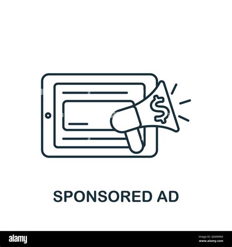 Sponsored Ad Icon Monochrome Simple Digital Marketing Icon For Templates Web Design And