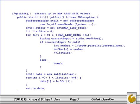 PPT - COP 3330: Object-Oriented Programming Summer 2007 Arrays and Strings in Java – Part 2 ...