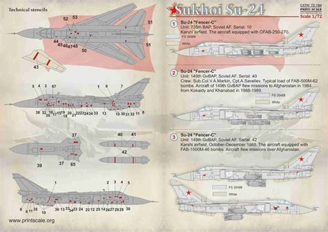 ModelsUA DECALS 1 72 Sukhoi Su 24 Fencer C 1 72 Print Scale 72184