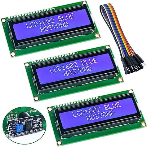 Hosyond 3pcs I2c Iic 1602 Lcd Display Module 16x02 Lcd Screen Module