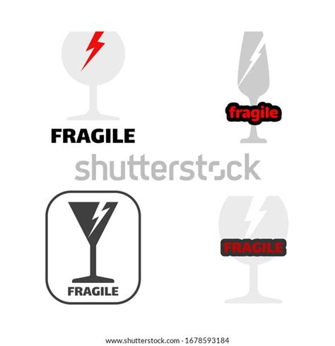 Glass Lightning Icon Symbolizes Fragile Please Stock Vector Royalty