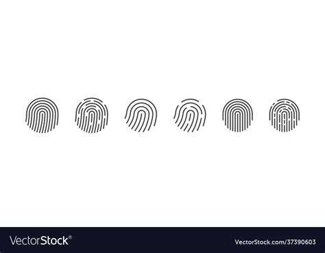 Fingerprint Set Types Royalty Free Vector Image