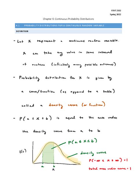 Chapter Of Spring Chapter Continuous Probability