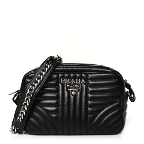 Prada Soft Calfskin Diagramme Camera Bag Black 1389592 Fashionphile