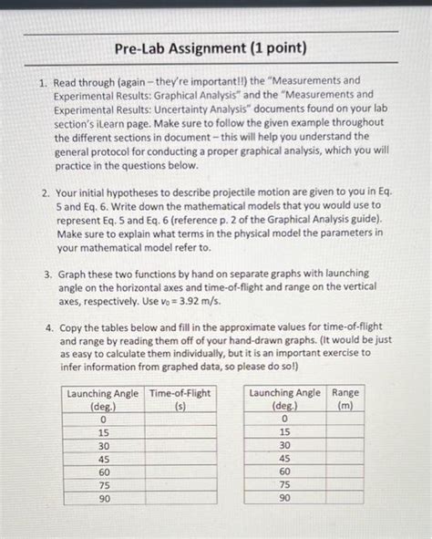 pre lab assignment 1 point 1 read through again