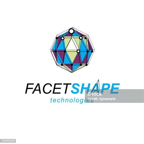 기술 회사 기호입니다 벡터 추상적인 3d 기하학적 모양 다각형 그림 그림입니다 0명에 대한 스톡 벡터 아트 및 기타 이미지