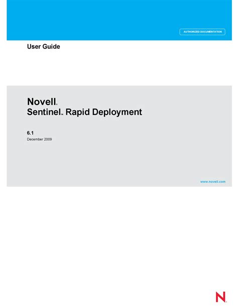 Novell Sentinel Rapid Deployment 61 12 2009 User Manual Pdf Download