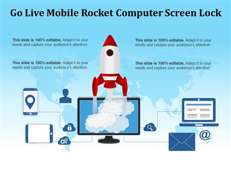 Go Live Mobile Rocket Computer Screen Lock Presentation PowerPoint Images Example Of PPT