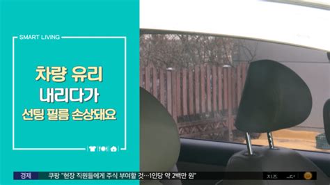스마트 리빙 차량 유리 내리다가 선팅 필름 손상돼요