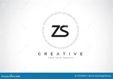 ZS Z S Logo Design Mit Kreativem Text Schwarzweiss Buchstaben Vec